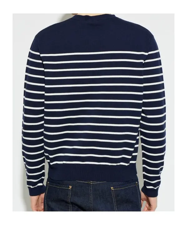 Dsquared2 Logo Detailed Striped Crew Neck Jumper