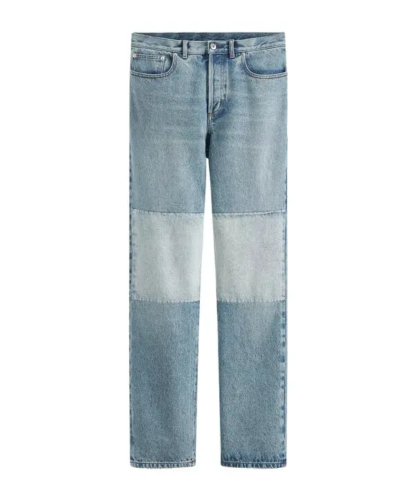 Dior Patchwork Straight-leg Jeans - Gray