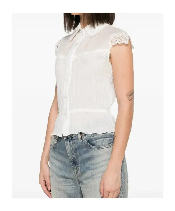 Ermanno Scervino Sleeveless Lace Trim Blouse