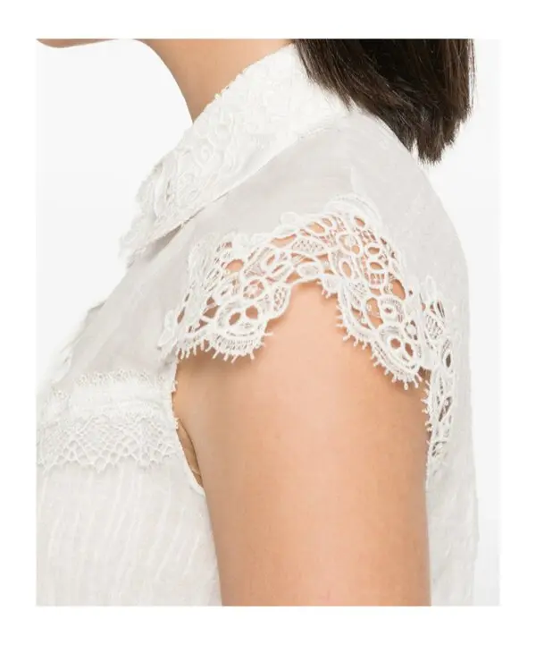 Ermanno Scervino Sleeveless Lace Trim Blouse