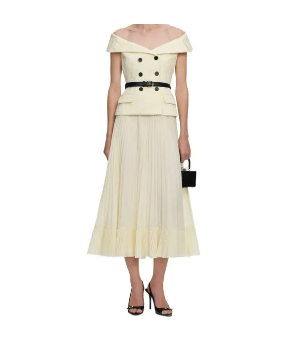 SELF-PORTRAIT Lace Chiffon Midi Dress