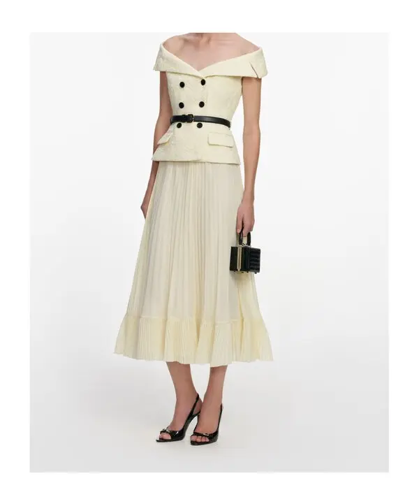 SELF-PORTRAIT Lace Chiffon Midi Dress