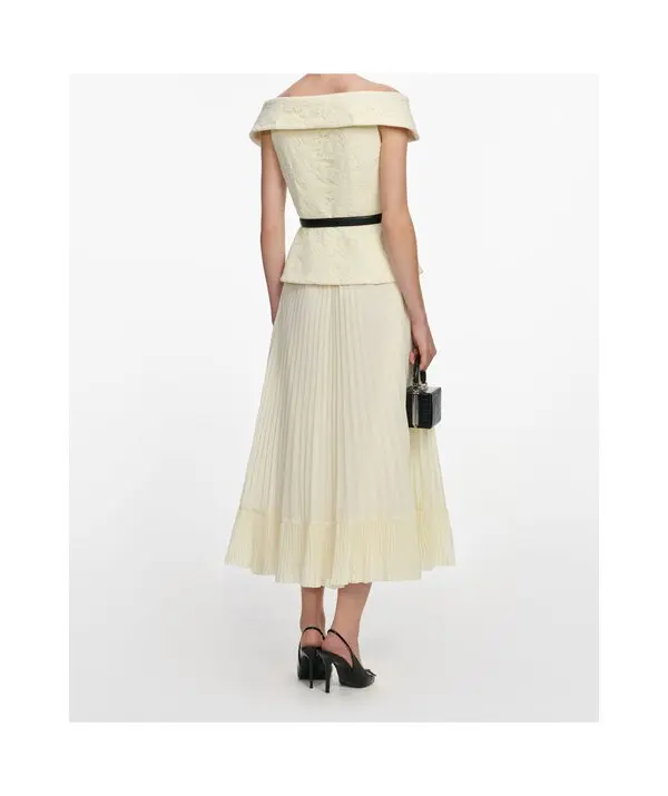 SELF-PORTRAIT Lace Chiffon Midi Dress