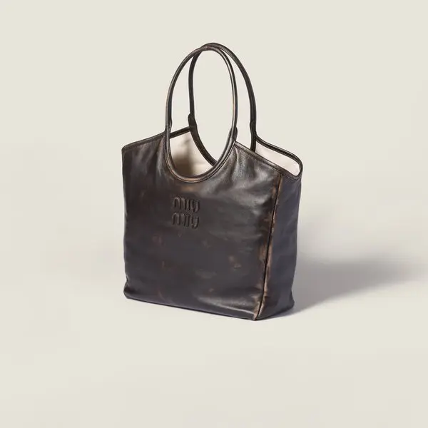 Miu Miu Leather Tote Bag - Brown