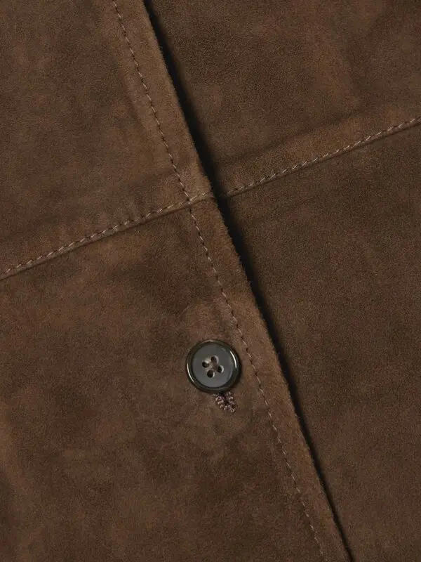 TOTEME Long Sleeve Suede Overshirt
