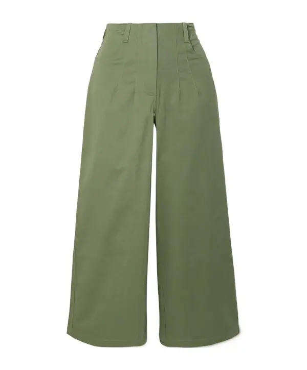 Staud Luca Cropped Trousers - Green