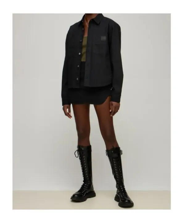 Wardrobe.NYC Long-sleeved Shirt Jacket With Classic Collar