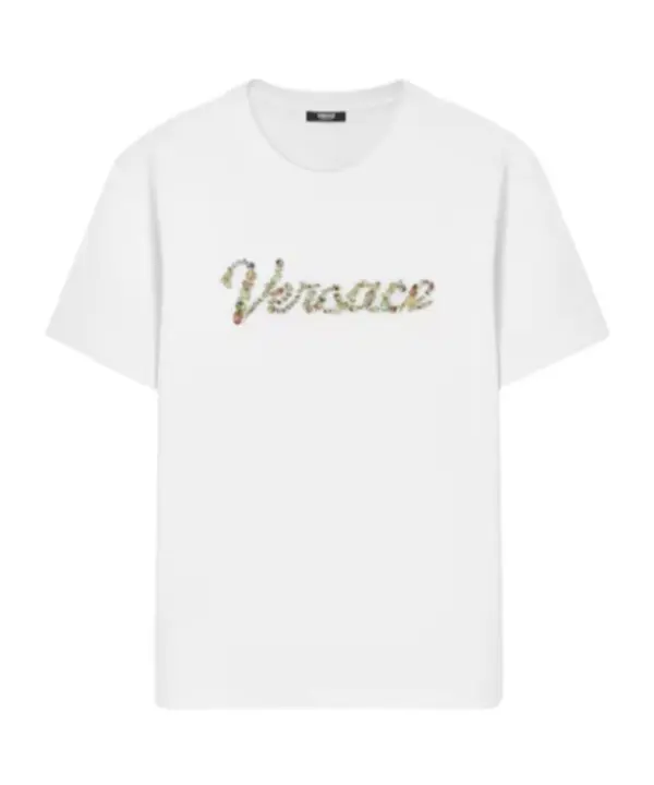 Versace Logo Embellished Crewneck T-shirt
