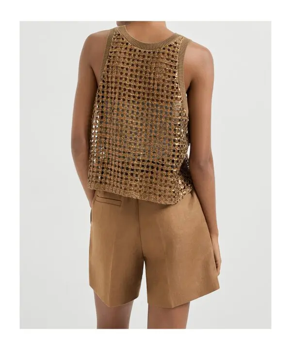 Brunello Cucinelli Net Embroidery Top