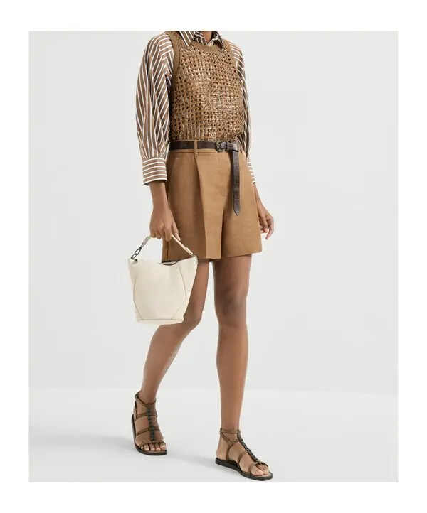 Brunello Cucinelli Net Embroidery Top