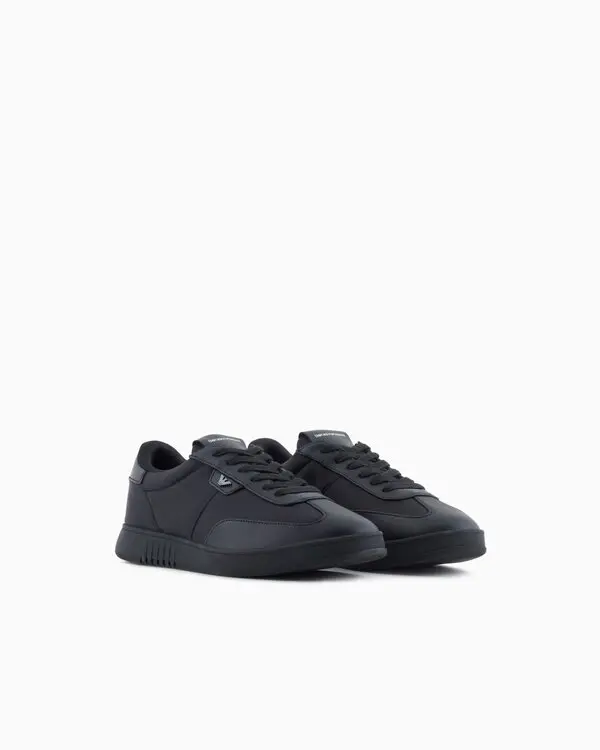 Emporio Armani Logo-plaque Panelled Sneakers