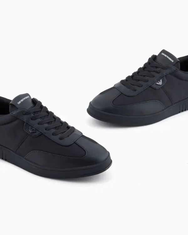 Emporio Armani Logo-plaque Panelled Sneakers