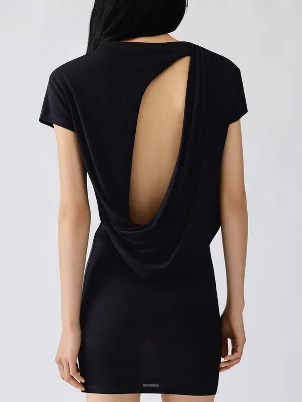 Jacquemus The Mistral Short-sleeved Dress - Black