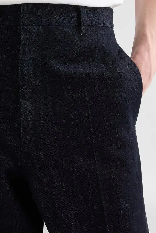 JIL SANDER Tailored Straight Leg Denim Trousers - Black