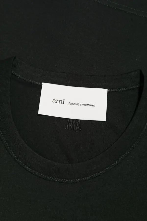 AMI Paris Sleeveless Crewneck Top With Pattern Decoration
