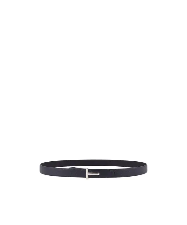 TOM FORD T Logo Buckled Reversible Belt - Black
