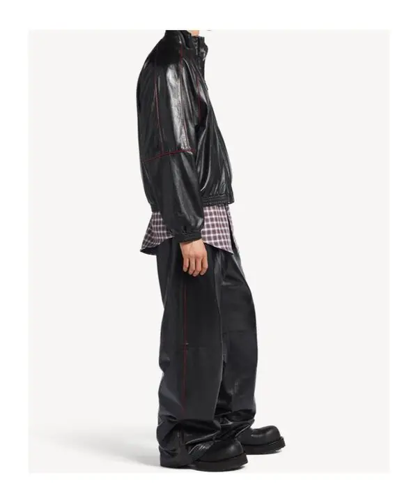 Balenciaga Zip-up Track Jacket With Contrasting Piping - Black/burgundy