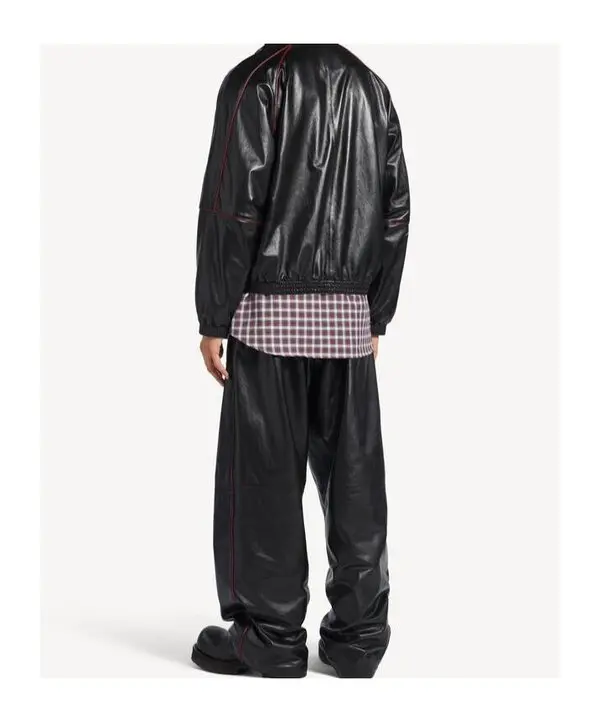 Balenciaga Zip-up Track Jacket With Contrasting Piping - Black/burgundy