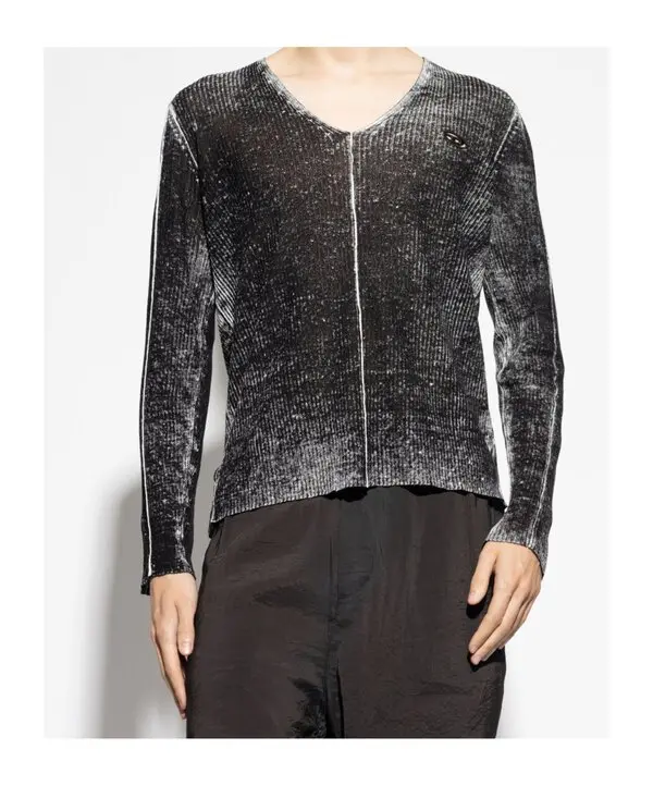 DIESEL® Cut-out Logo V-neck Sweater