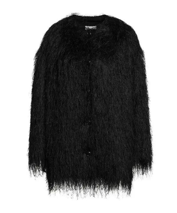 Loulou De Saison Filipo Coat With Fringes - Black