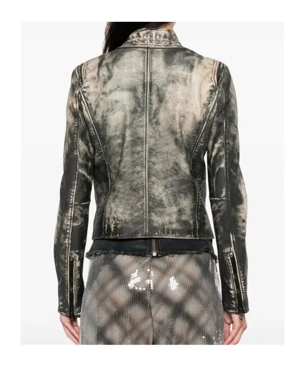 DIESEL® Zip-fastening Leather Jacket - Nude
