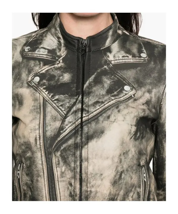 DIESEL® Zip-fastening Leather Jacket - Nude