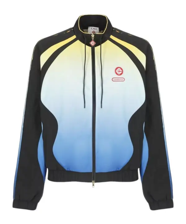 Casablanca Logo Appliqué Zip-up Track Jacket - Black