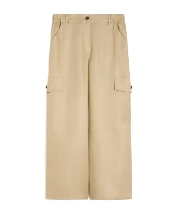 Max Mara Finale Wide-leg Pants - Sand