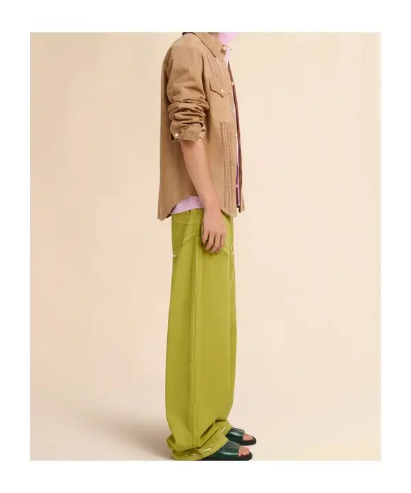 Marni Brown Suede Shirt With Cut-out Detailing