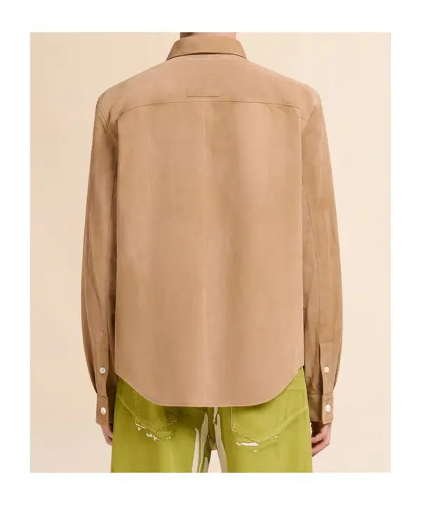 Marni Brown Suede Shirt With Cut-out Detailing