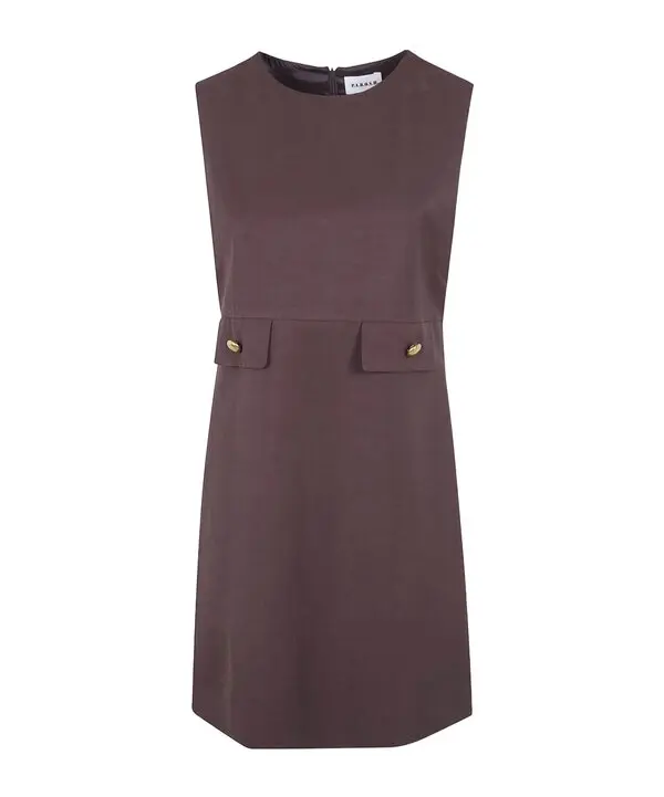P.a.r.o.s.h Sleeveless Pocket Detail Dress - Brown