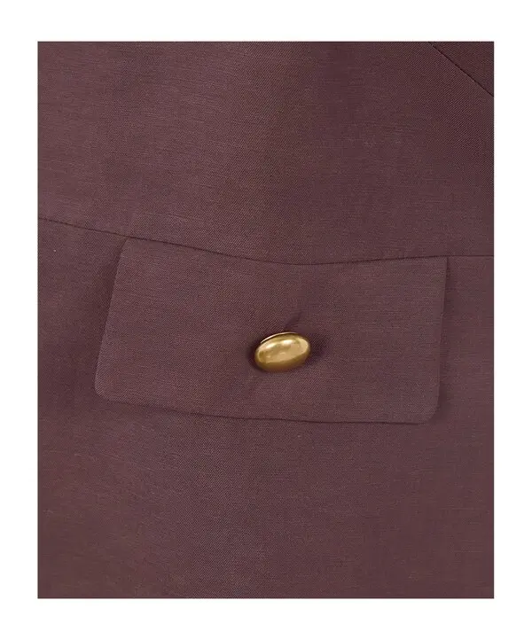 P.a.r.o.s.h Sleeveless Pocket Detail Dress - Brown