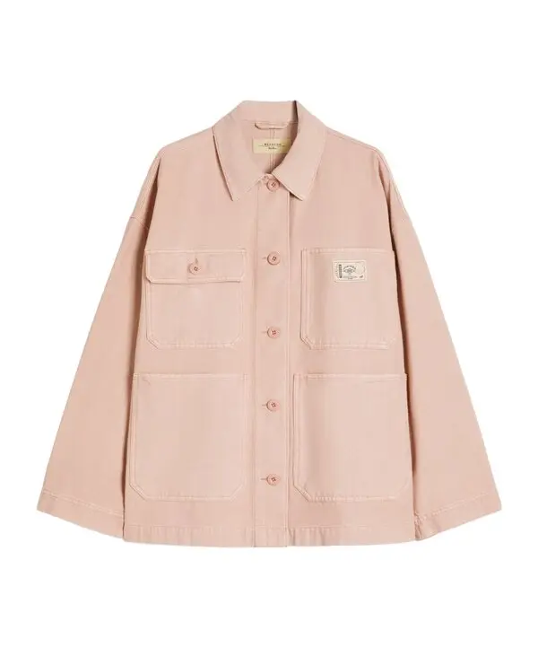 Max Mara Logo-patch Multi-pocket Jacket - Pink