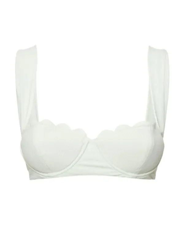 Marysia North Scalloped Swimsuit Top - White