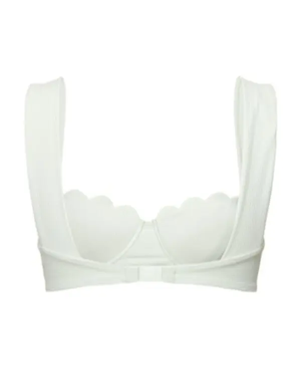 Marysia North Scalloped Swimsuit Top - White