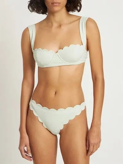 Marysia North Scalloped Swimsuit Top - White