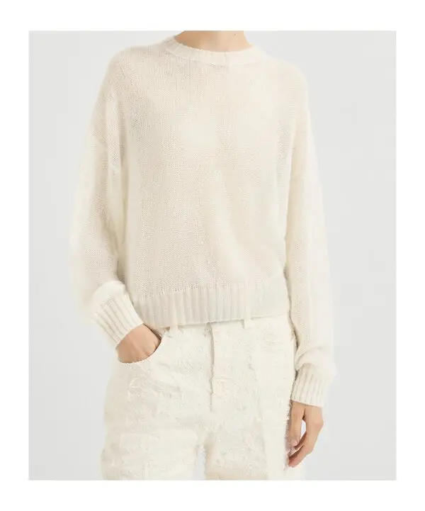 Brunello Cucinelli Long Sleeve Sweater - Ivory
