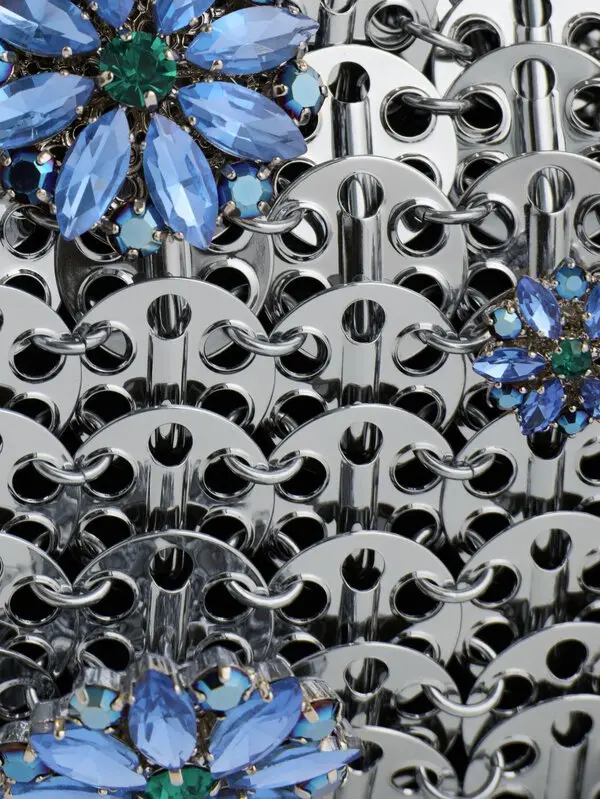 Rabanne Floral Embellished Chainmail Shoulder Bag