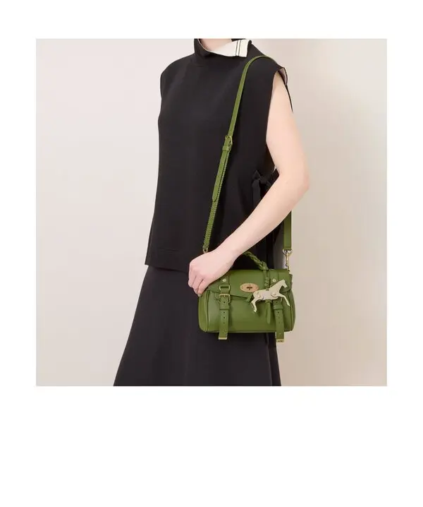 Mulberry Mini Alexa Bag With Horse Charm - Green