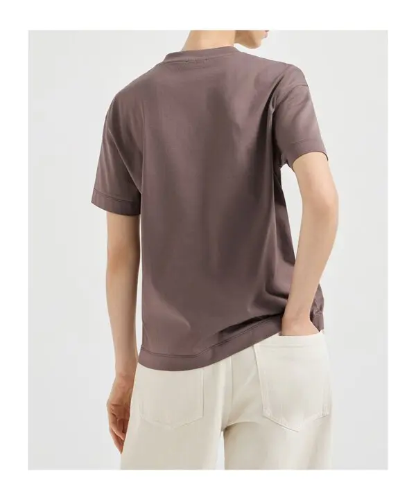 Brunello Cucinelli Shiny Tab Crewneck T-shirt