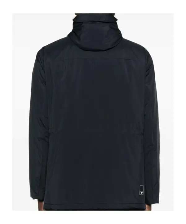 Emporio Armani Hooded Jacket With Multiple Pockets - Black