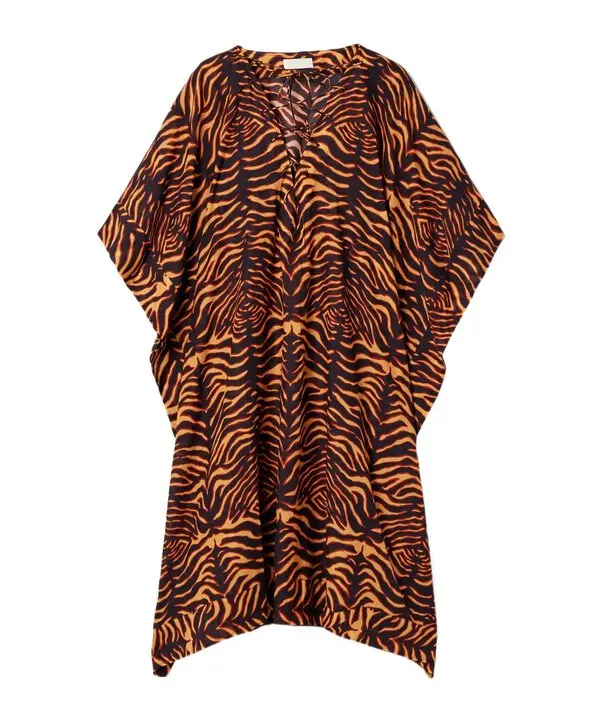 Ulla Johnson Tiger Print Kaftan Dress - Brown