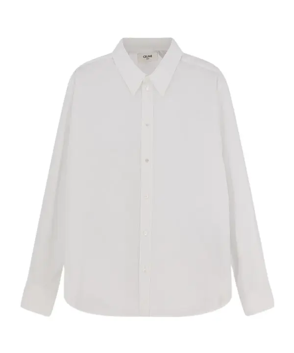 Celine Relaxed Shirt In Cotton Poplin - White