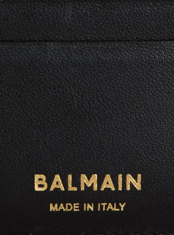 Balmain Anthem Calfskin Leather Card Holder