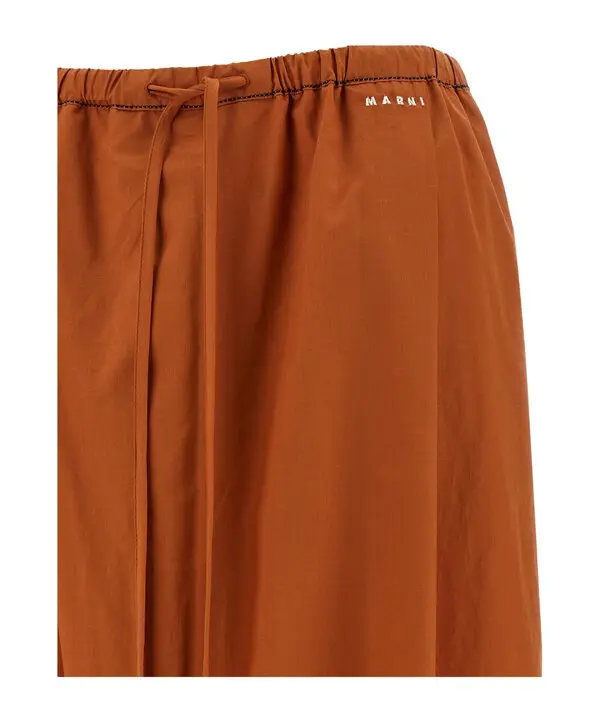 Marni Embroidered Logo Wide-leg Trousers