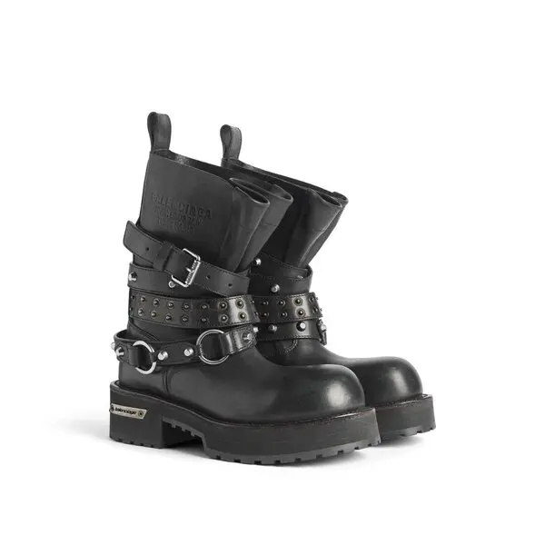 Balenciaga Buckle Detailed Leather Boots