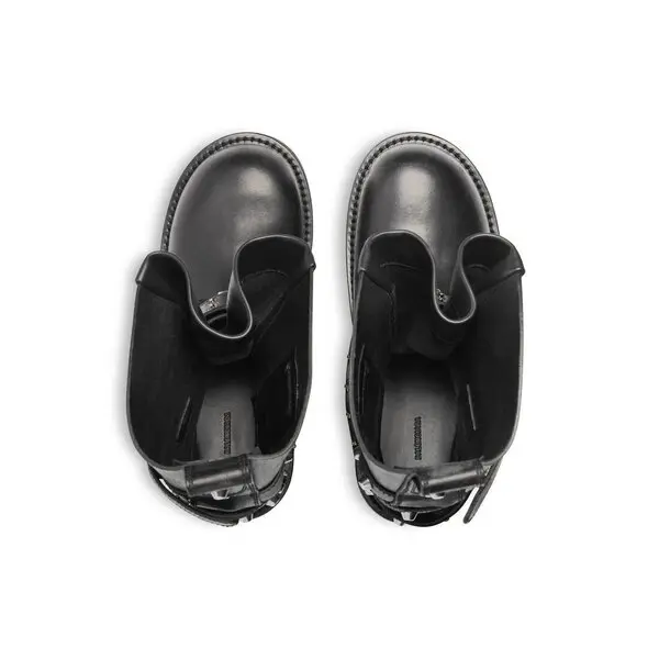Balenciaga Buckle Detailed Leather Boots