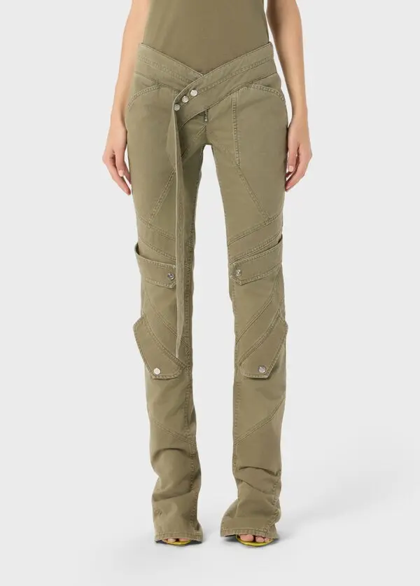 Blumarine Belted Trousers - Gray
