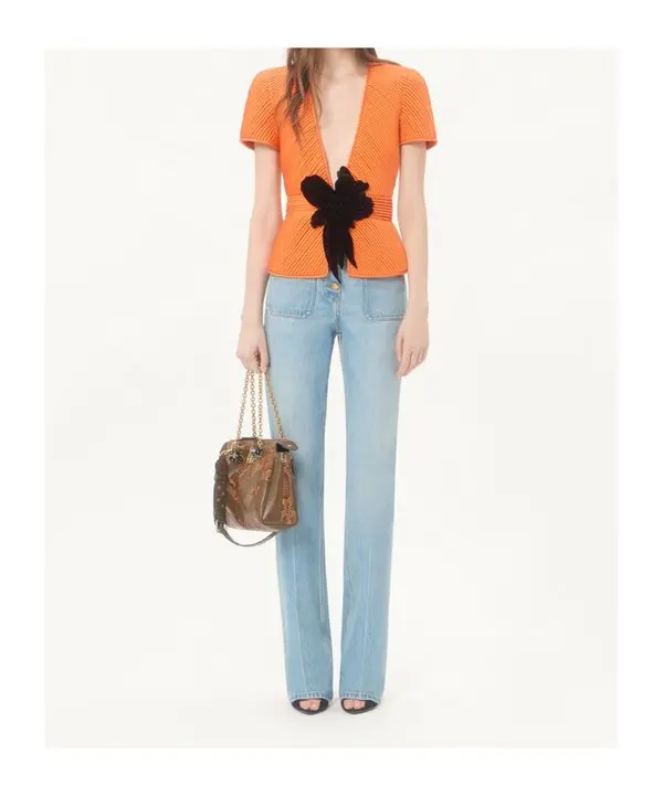 Valentino Garavani Embroidered Tulle Illusion Jacket With Velvet Bows