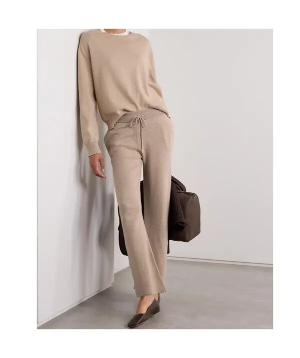 NILI LOTAN Wide-leg Sweatpants With Drawstring Waistband